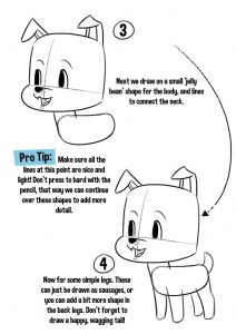 Learn how to draw a cartoon puppy in 6 easy steps! - Kiwi Families
