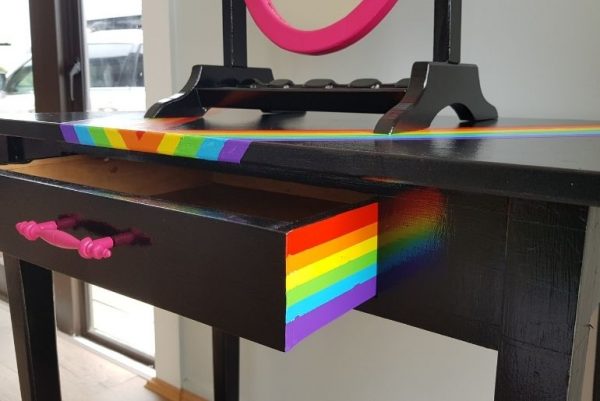 Upcycled Rainbow Dressing Table - Kiwi Families