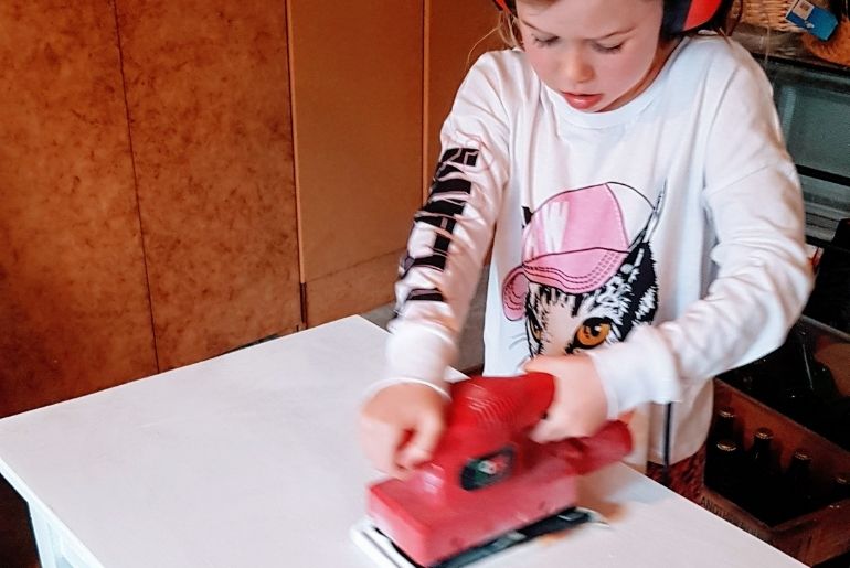 Upcycled Rainbow Dressing Table - Kiwi Families