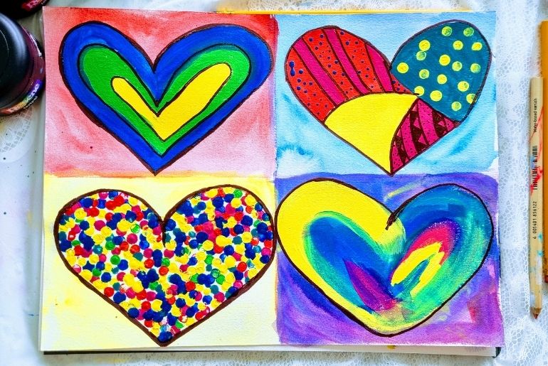 Easy Heart Art Craft for Kids - Kiwi Families