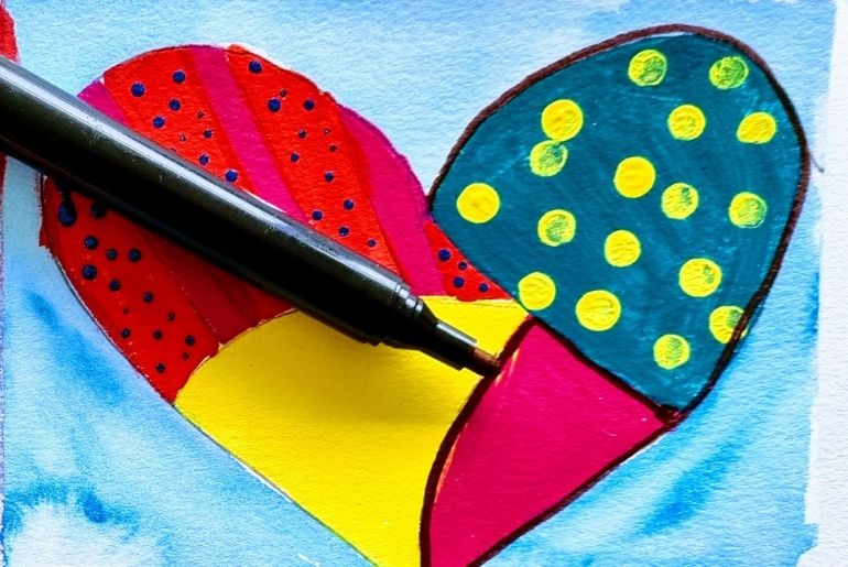 Easy Heart Art Craft for Kids - Kiwi Families