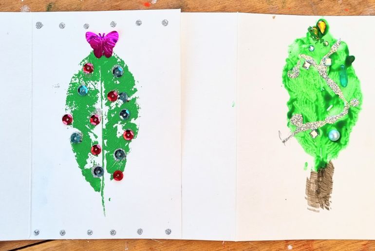 Make Your Own Leaf Print Card - Kiwi Families