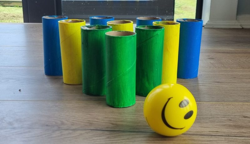 Cardboard Roll 10 Pin Bowling Game - Kiwi Families